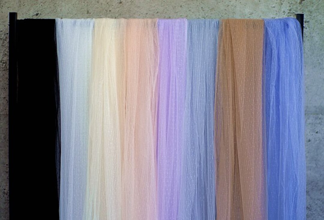 Small Polka Dot Illusion Tulle Fabric by Yard for Wedding Veils, Bridal ...