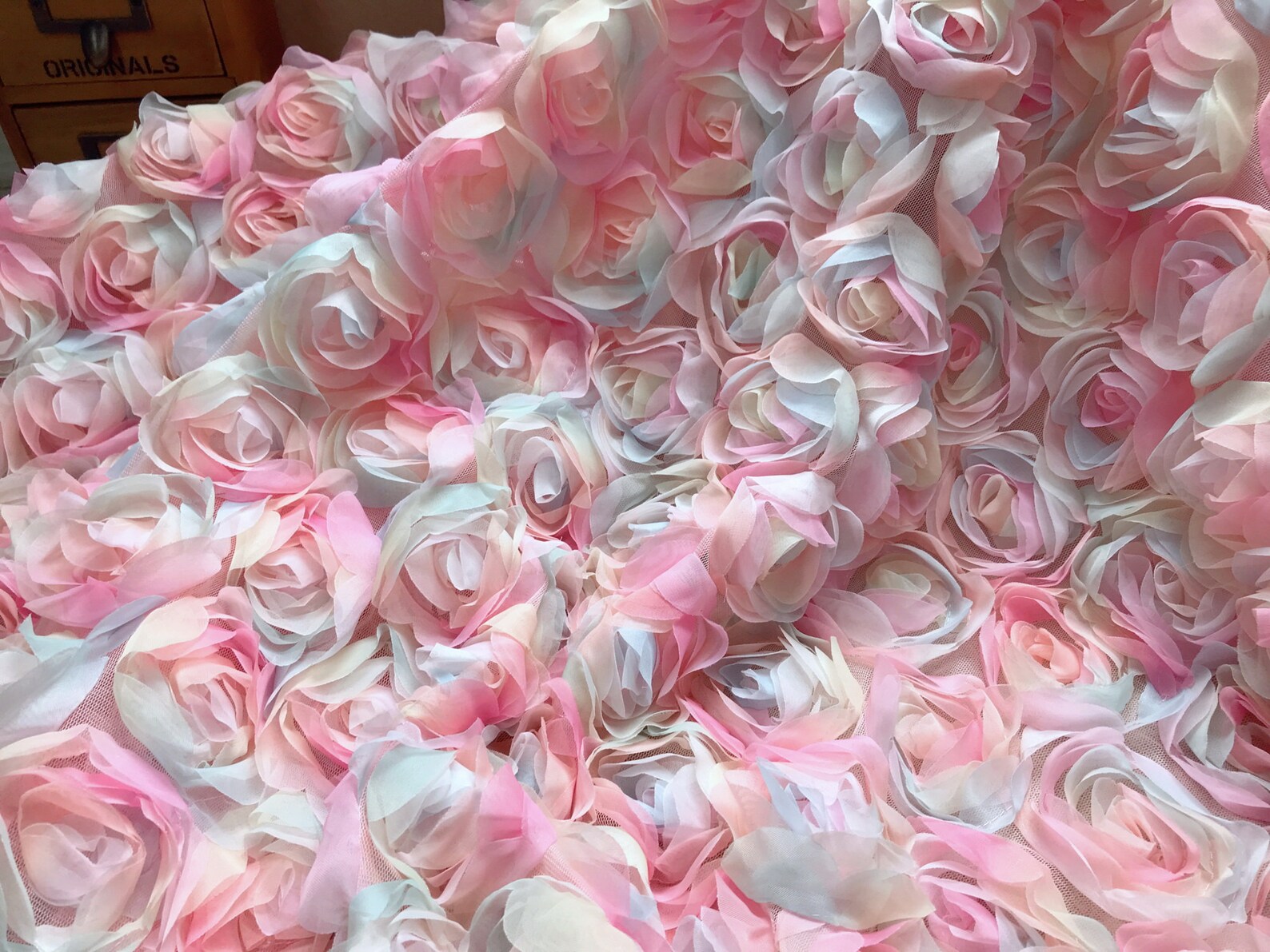 Gorgeous 3D Chiffon Roses Colorful Flower Embroidery Wedding - Etsy