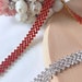 Red / Silver Rhinestone Trim by the Yard Rhinestone Belt - Etsy