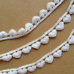 White Cotton Lace Trim Lovely Heart Trim for Sewing Home Decor Craft ...