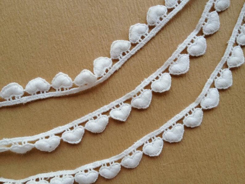 White Cotton Lace Trim Lovely Heart Trim for Sewing Home Decor - Etsy