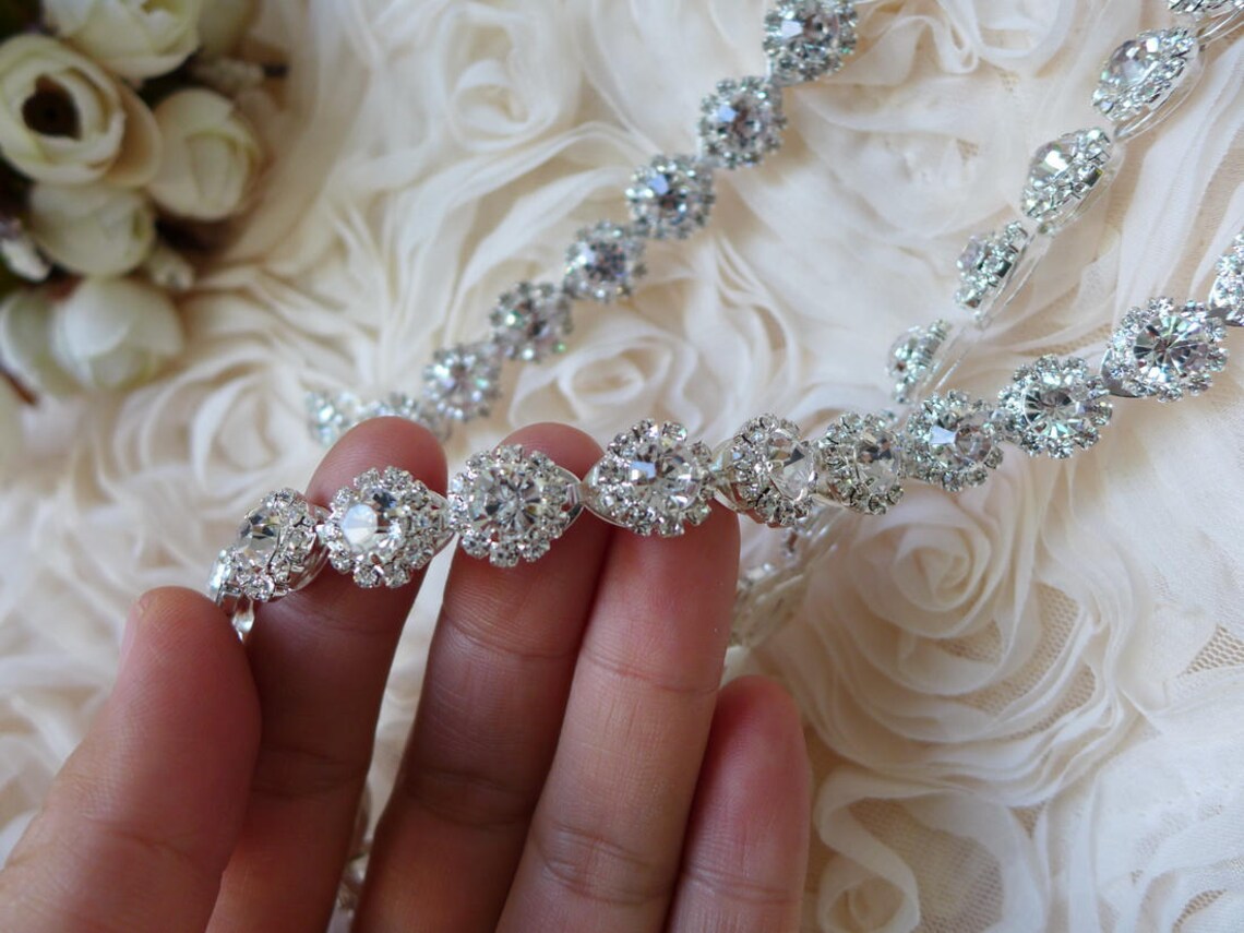 Rhinestone Trim by the yard rhinestone belt trim bridesmaid | Etsy