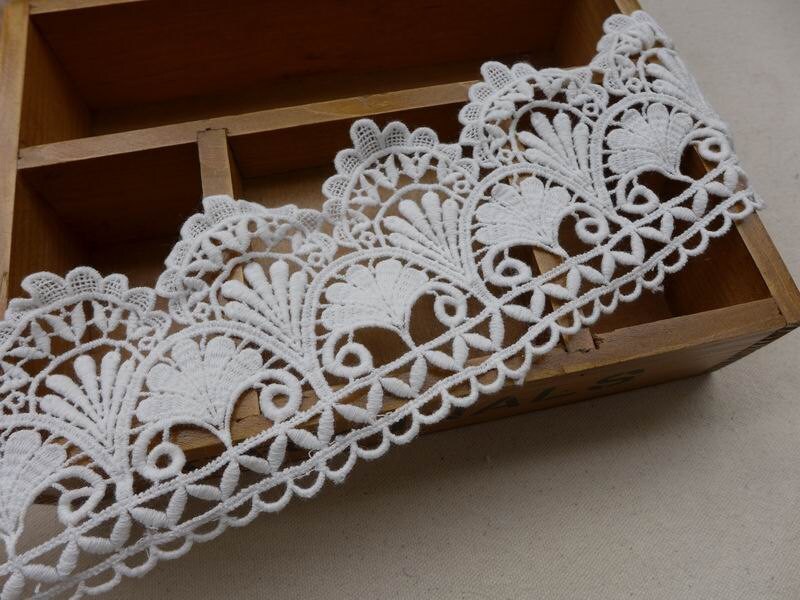 Off White Lace Trim Cotton Lace 3.35 Wide Crochet Lace - Etsy