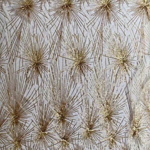 Chic Fireworks Design Lace Sequins Embroidered Mesh Fabric for Wedding ...