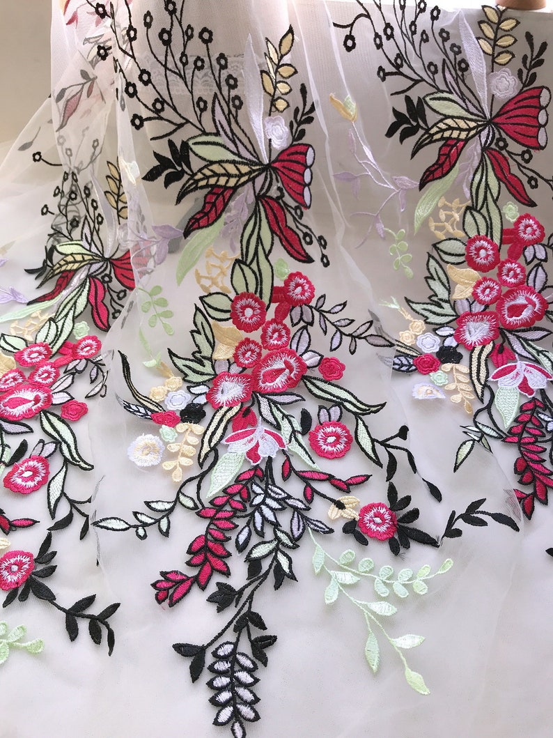 Modern Floral Fabric by yard Multi Colored Secret Garden | Etsy