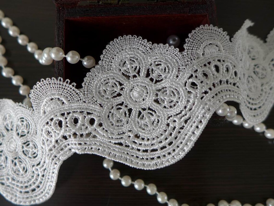 Vintage White Lace Trim Retro Rococo Lace Scalloped and - Etsy