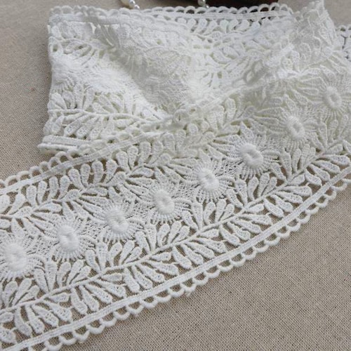 Retro Crochet Lace off White Lace Trim Wide Cotton Fabric Lace - Etsy