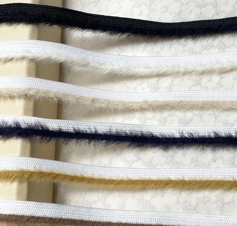 21 Colors - Faux Rabbit Fur Trim, Piping Trim Cord With Pile for Cuff ...