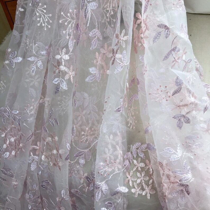 Delicate Floral Embroidery Lace Organza Fabric for Boho Dress | Etsy