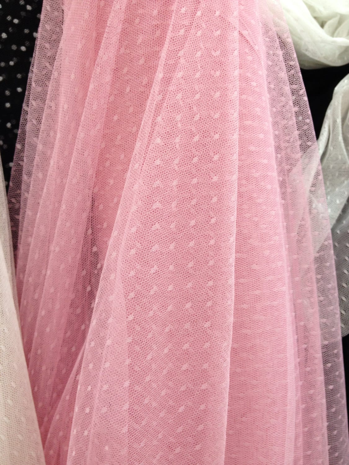 Pink Lace Fabric Little Dots Veil Lace Tulle Lace Fabric For | Etsy