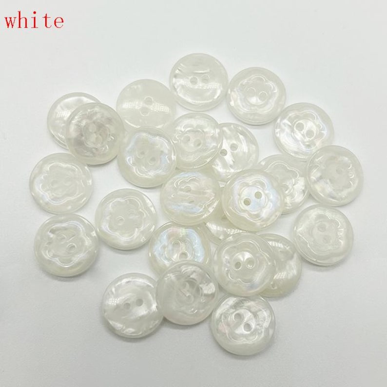Glossy Buttons Shimmer Round Buttons Clothing Sewing Accessory - 20 Pcs ...