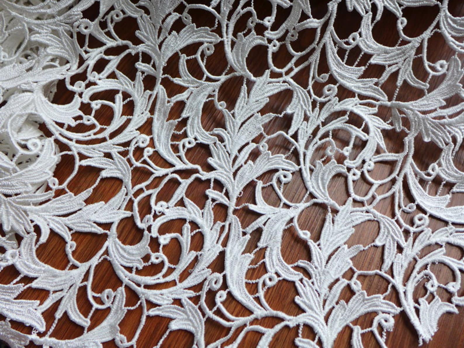 Venice Guipure Fabric White Lace Fabric for Wedding Lace - Etsy