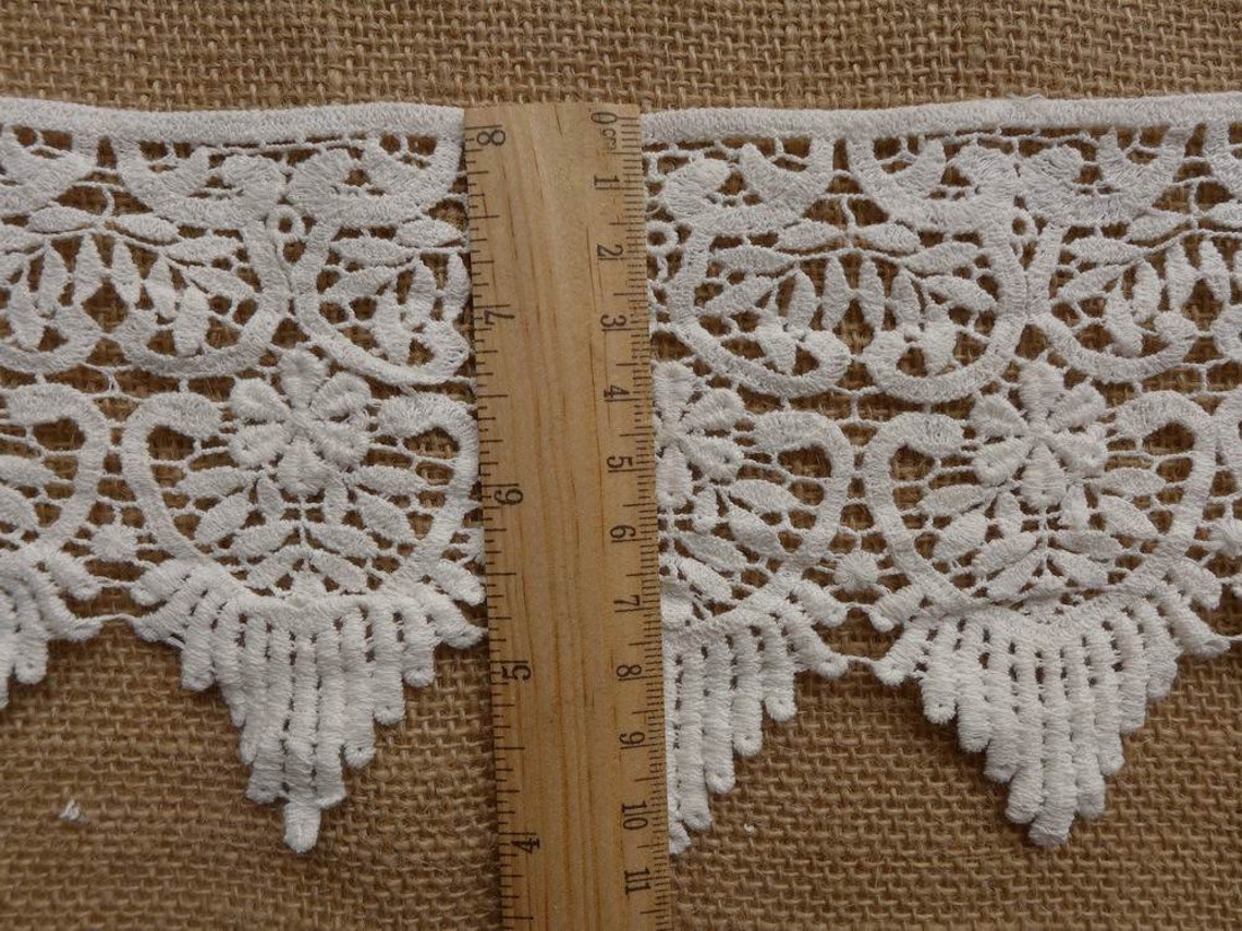 Off White Cotton Lace Trims Retro Scalloped Lace Fabric Trim | Etsy