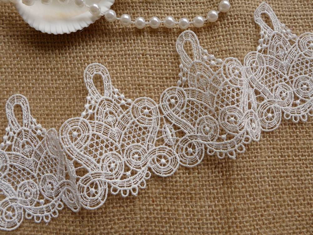 Exquisite Venise Lace Trim Bridal White Lace Crown Lace | Etsy