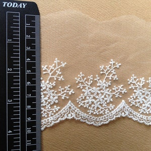 White Embroidery Lace, Snowflake Trim, Bridal Lace, Wedding Lace Trim ...