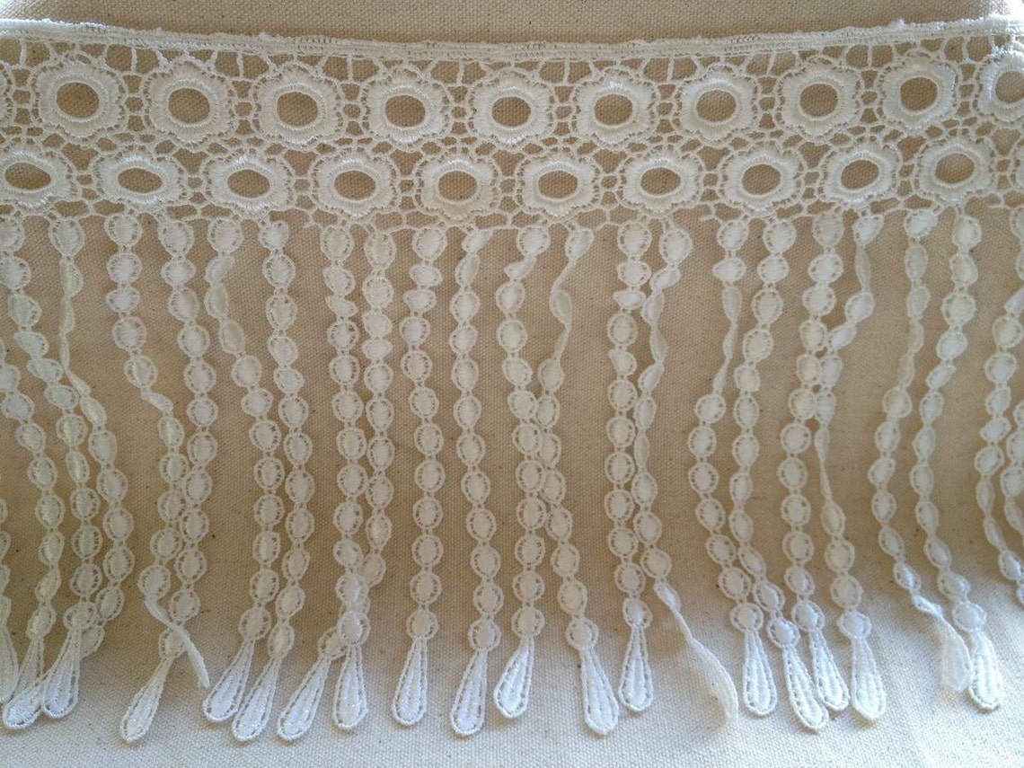WHITE Fringe Venise Lace Trim With Circle Design for Wedding - Etsy