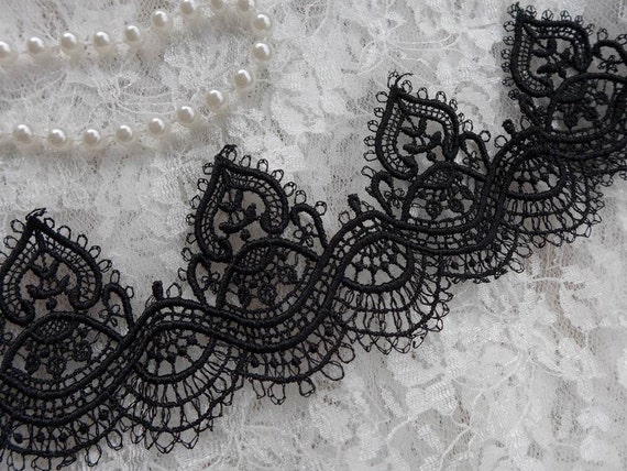 Black lace trim by the yard store