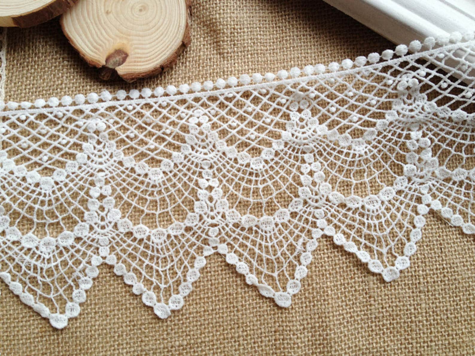 Cotton Lace Trim Vintage Crochet Lace off White Hollowed Out Lace Trim ...
