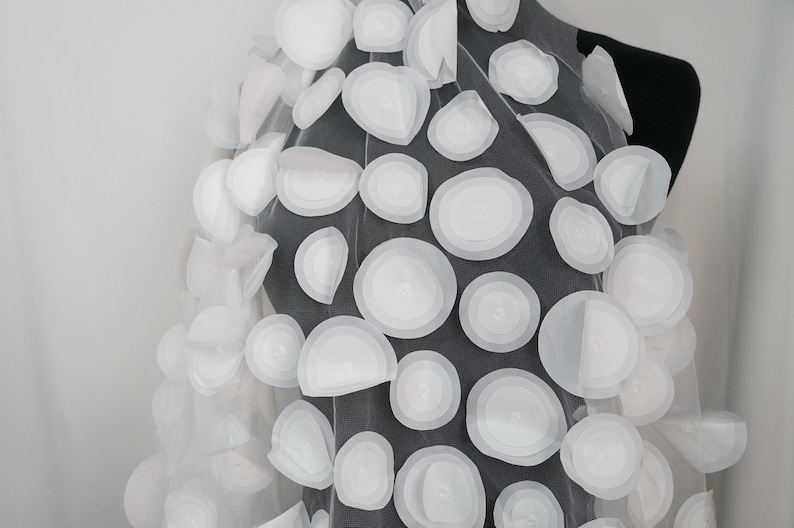 3D Circle Design Mesh Fabric Organza Circle Fabric for Prom | Etsy