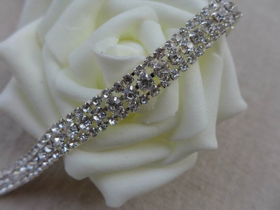 9mm Rhinestone Chain Crystal Bridal Trim Chain for Gown Belt | Etsy