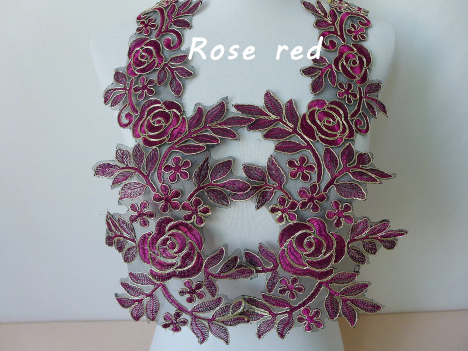 Alencon rosé lace flower 2 mirrored lace apliqué bridal | Etsy