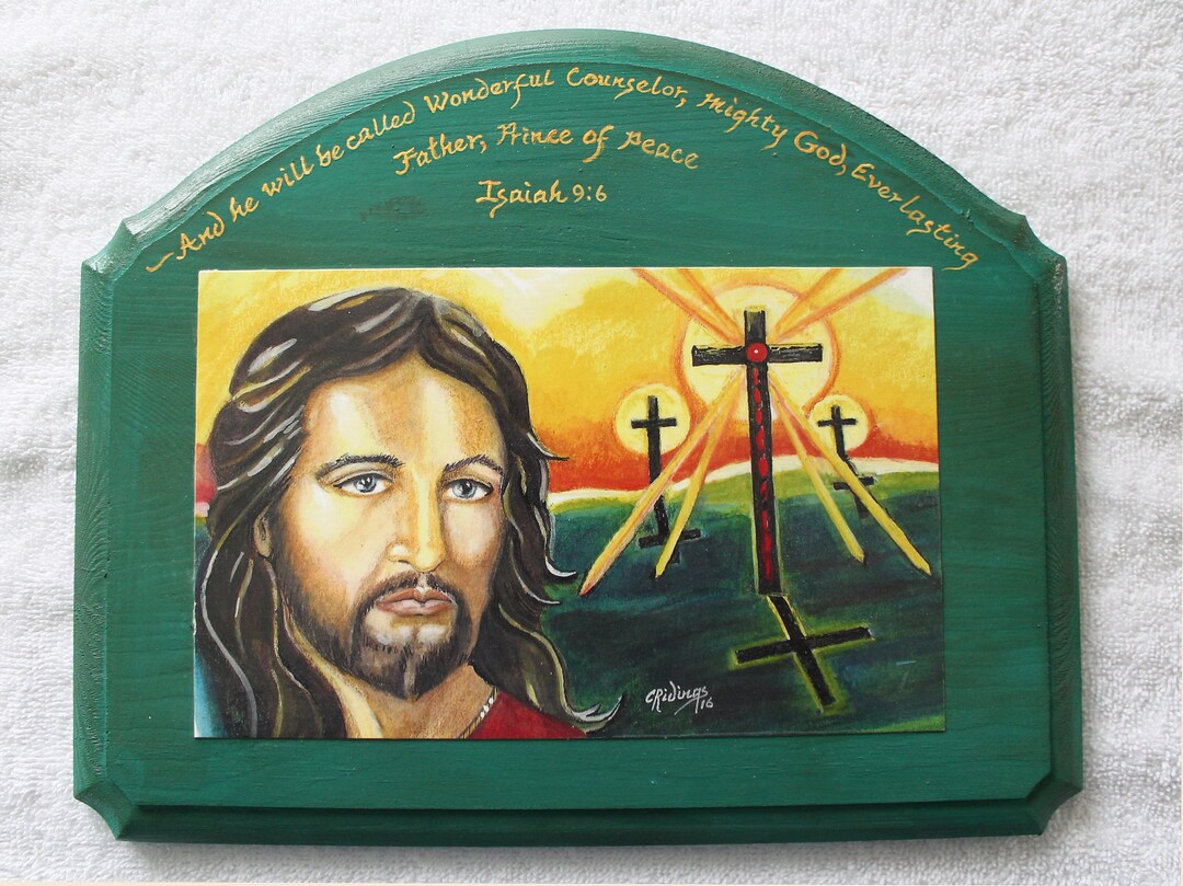 Jesus Plaque With Scripture - Etsy