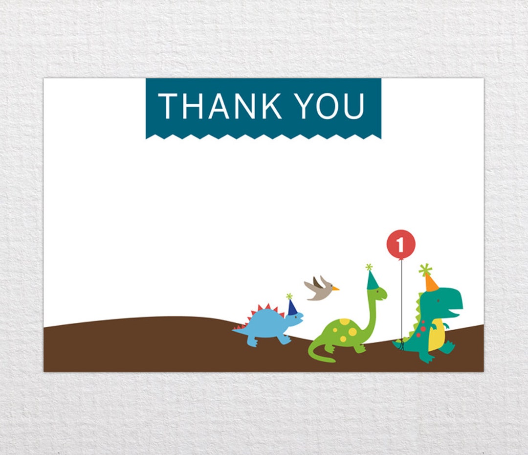 Custom Dinosaur Thank You Notes - PDF Printable - Etsy