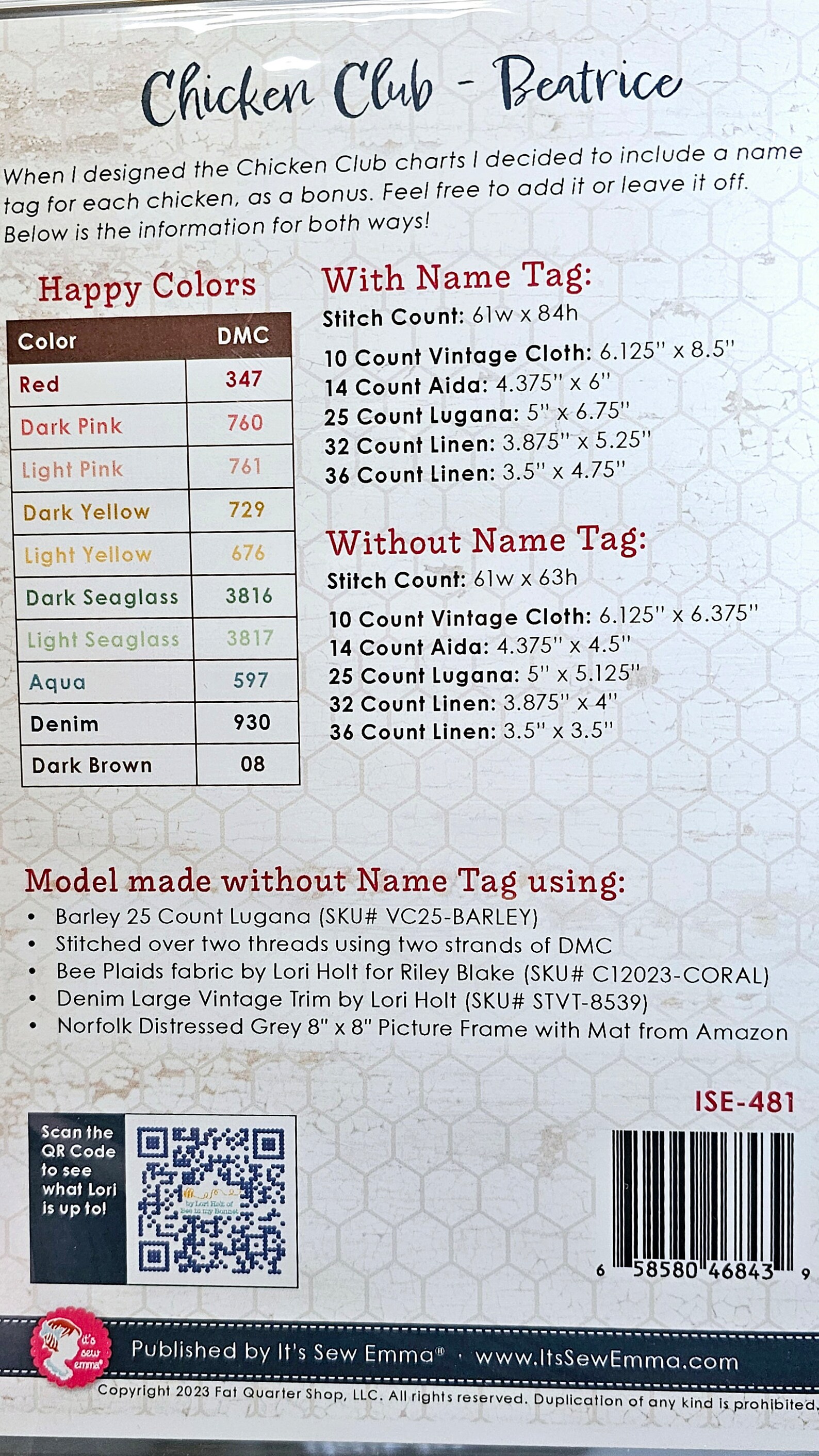 It's Sew Emma - Chicken Club #4 "beatrice" - Etsy