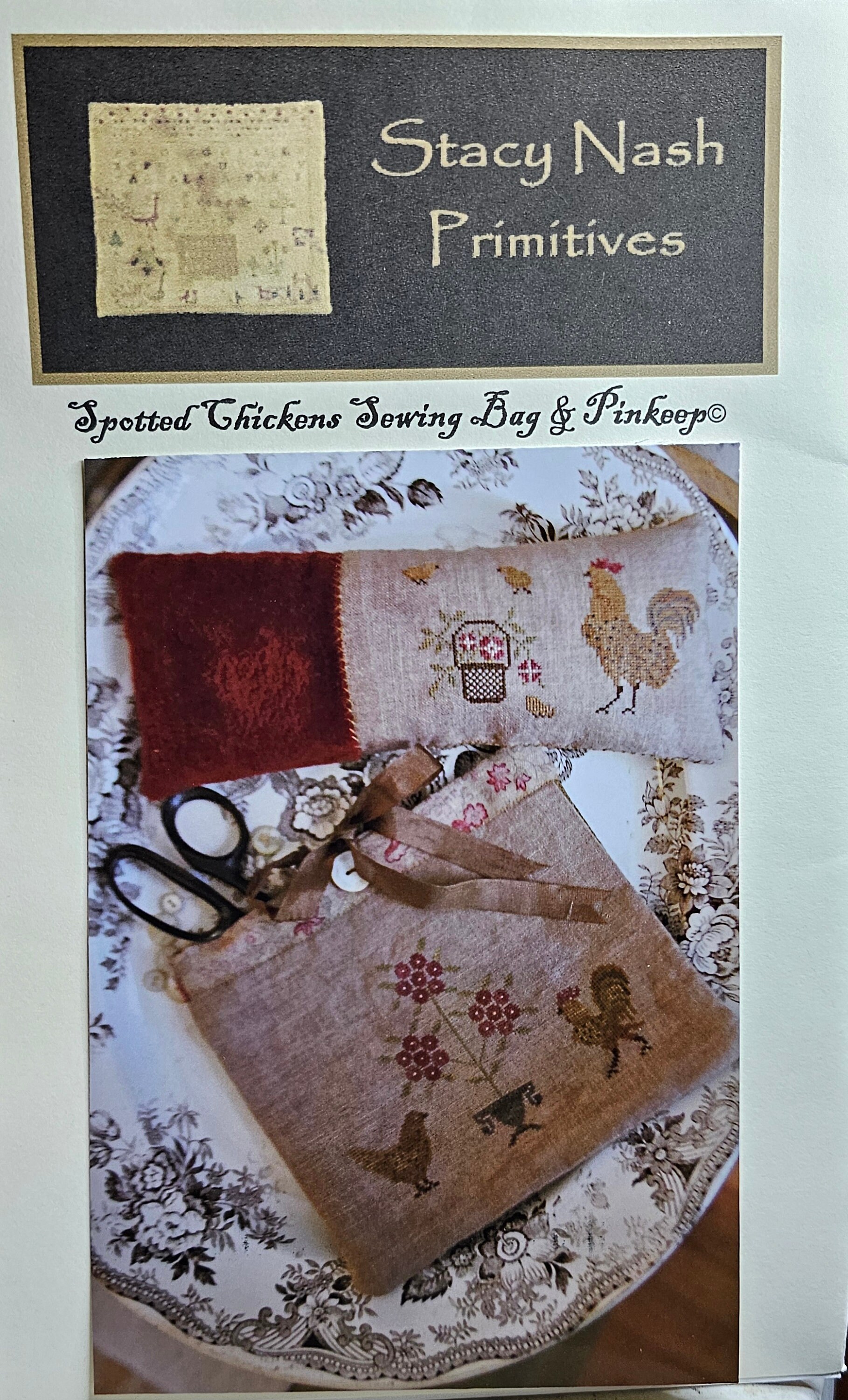 Stacy Nash Primitives Spotted Chickens Sewing Bag & Pinkeep - Etsy