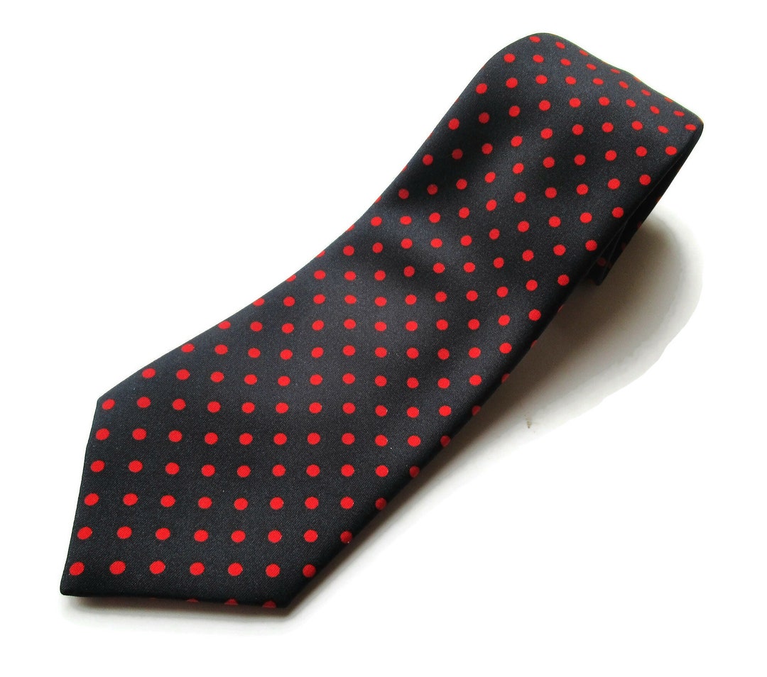 Navy Blue & Red Polka Dot Tie Vintage Spotty Spotted by Cravateur - Etsy