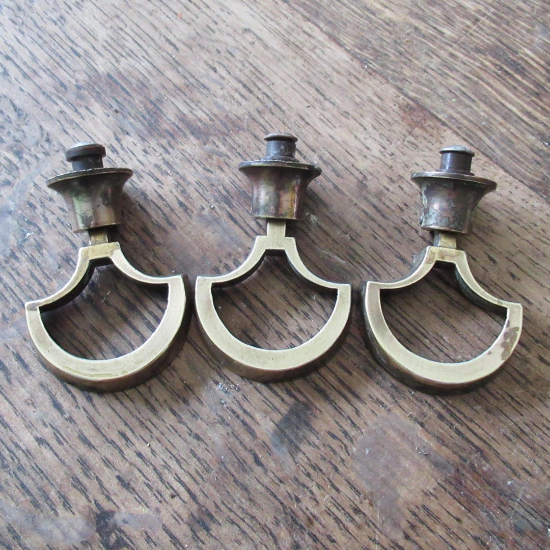 Vintage Art Deco Drawer Handles Reclaimed Hinged Pulls in Gold Tone ...