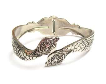 Silver Snake Bangle | Etsy