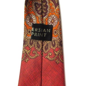 Rust Orange Paisley Tie Vintage Groovy Hippy Boho Slim Necktie by ...