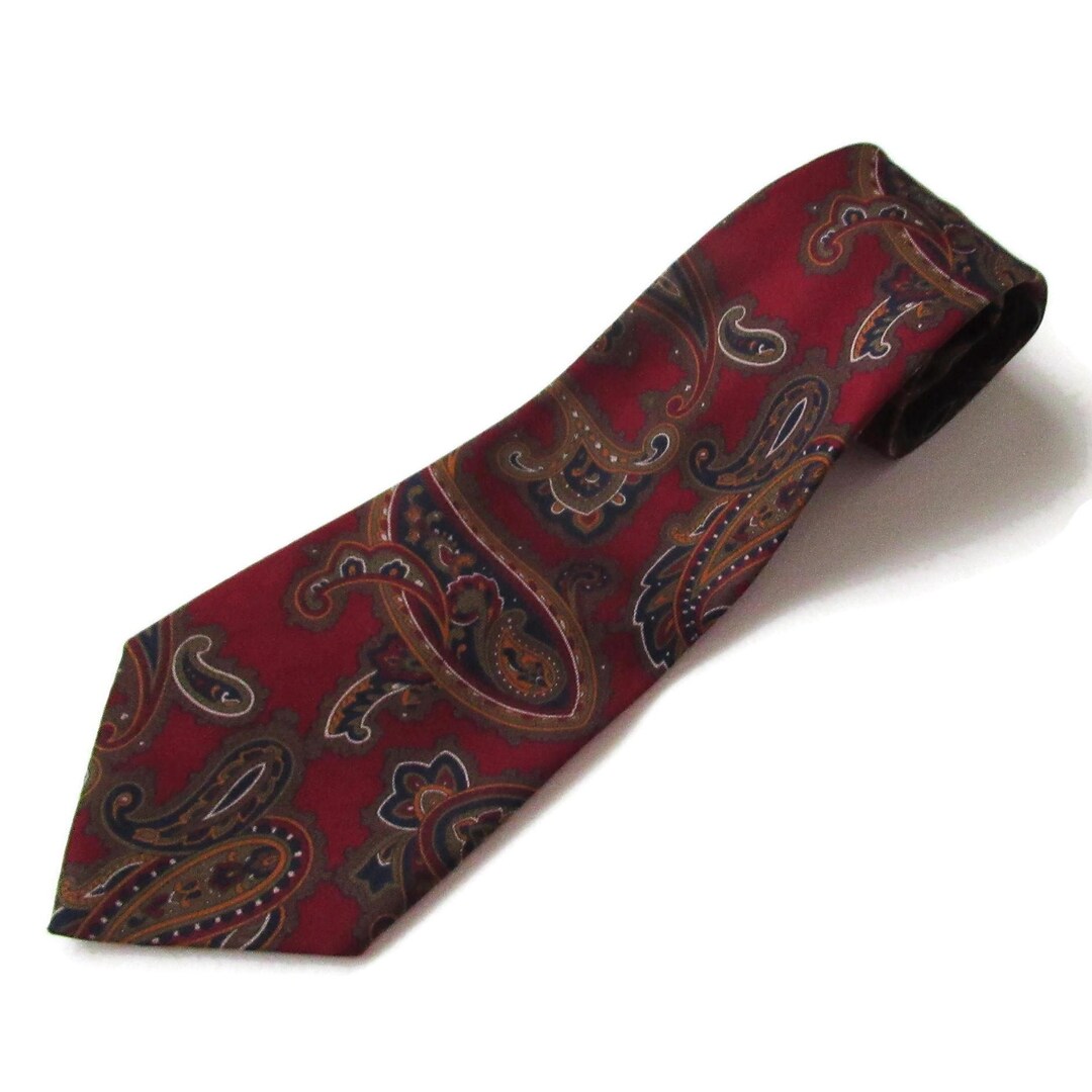 Dark Crimson Paisley Tie Maroon Vintage Patterned Necktie by Burton - Etsy