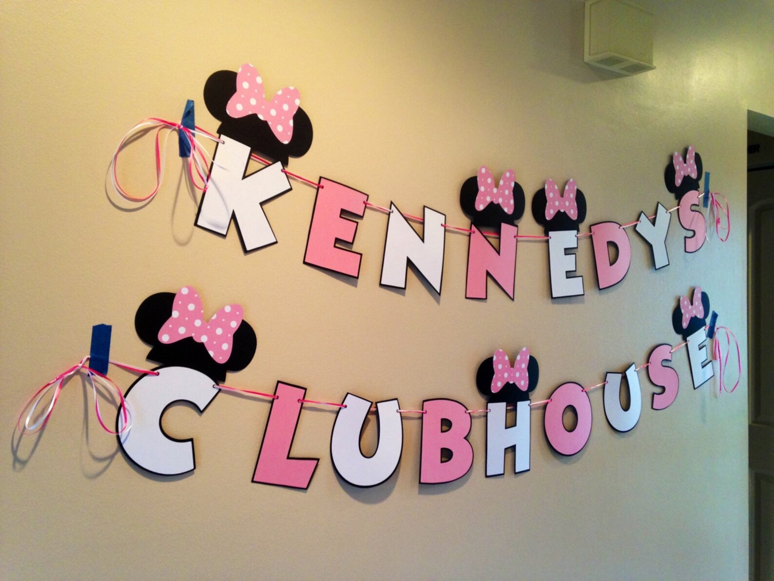 Minnie Mouse Clubhouse Banner Personal Name Minnie Party - Etsy