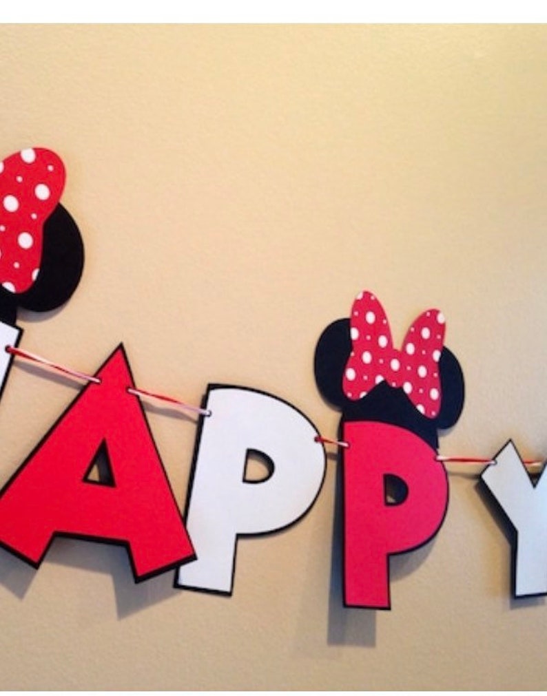 Minnie Mouse Clubhouse Banner Personal Name Minnie Party - Etsy