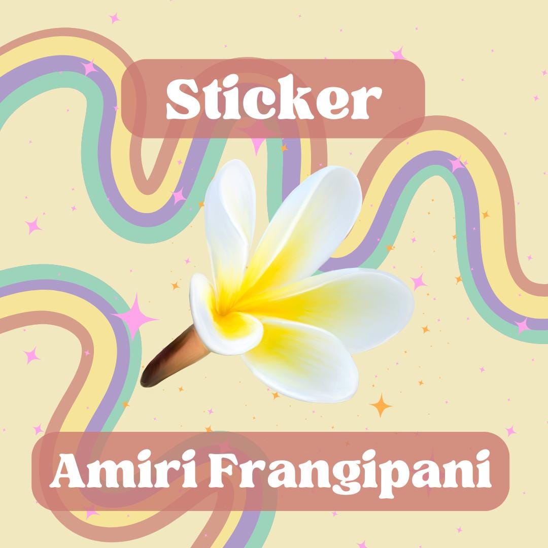 Amiri Tipani Frangipani Plumeria Flower Sticker - Etsy