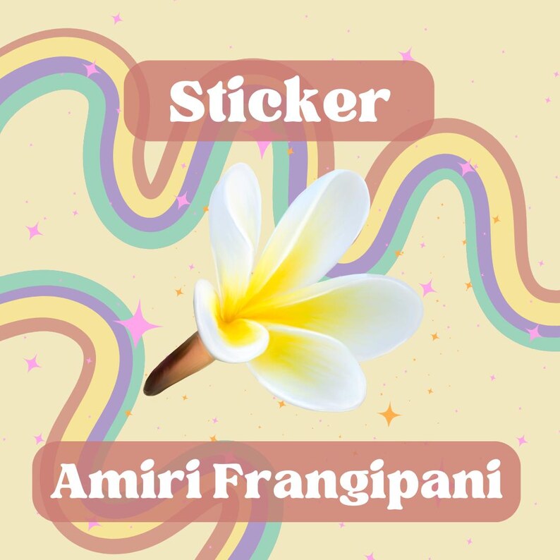 Amiri Tipani Frangipani Plumeria Flower Sticker - Etsy