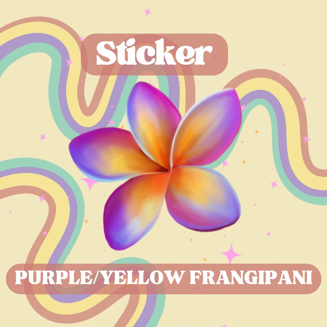 Lilac Frangipani Plumeria Tipani Sticker - Etsy