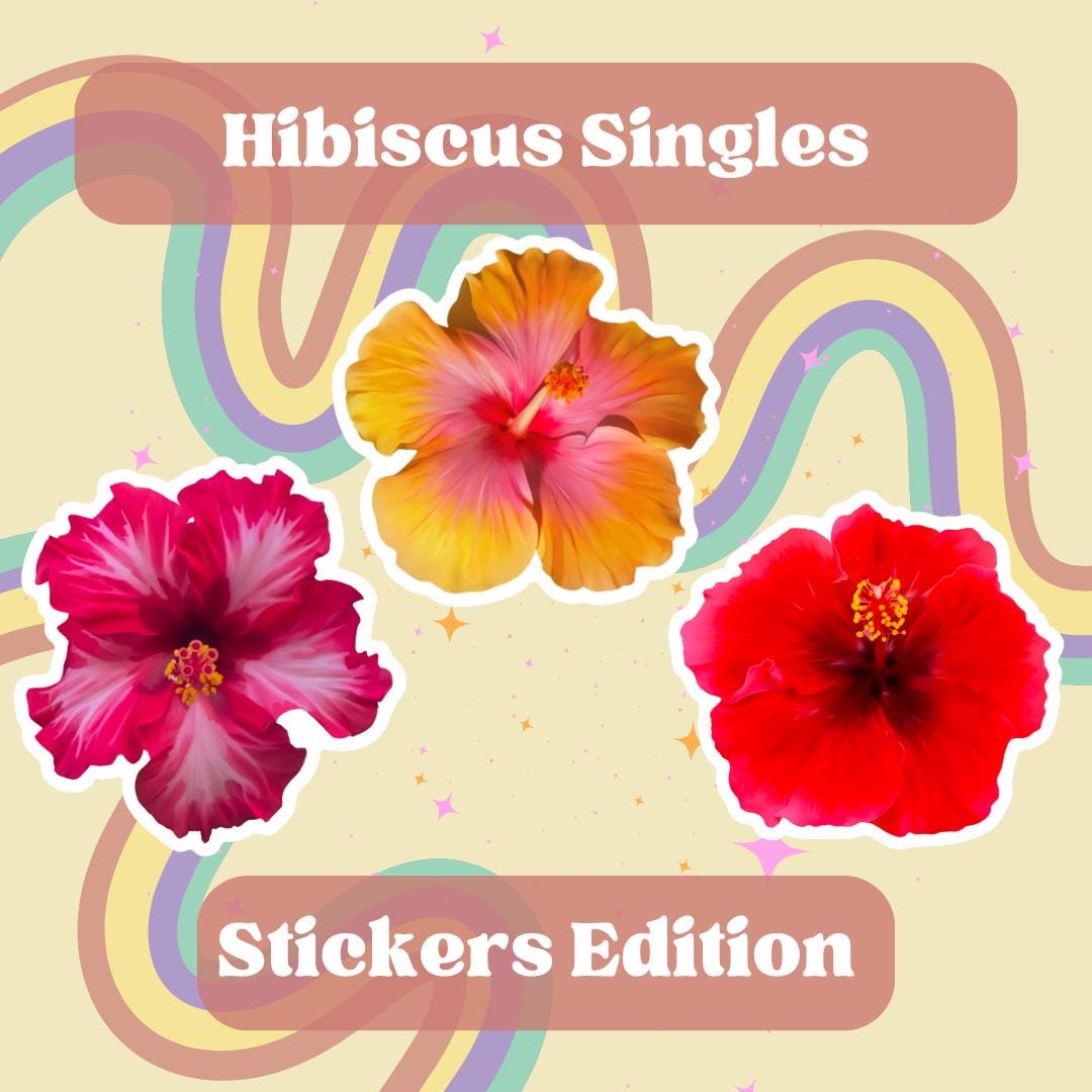 Hibiscus Single Stickers - Etsy