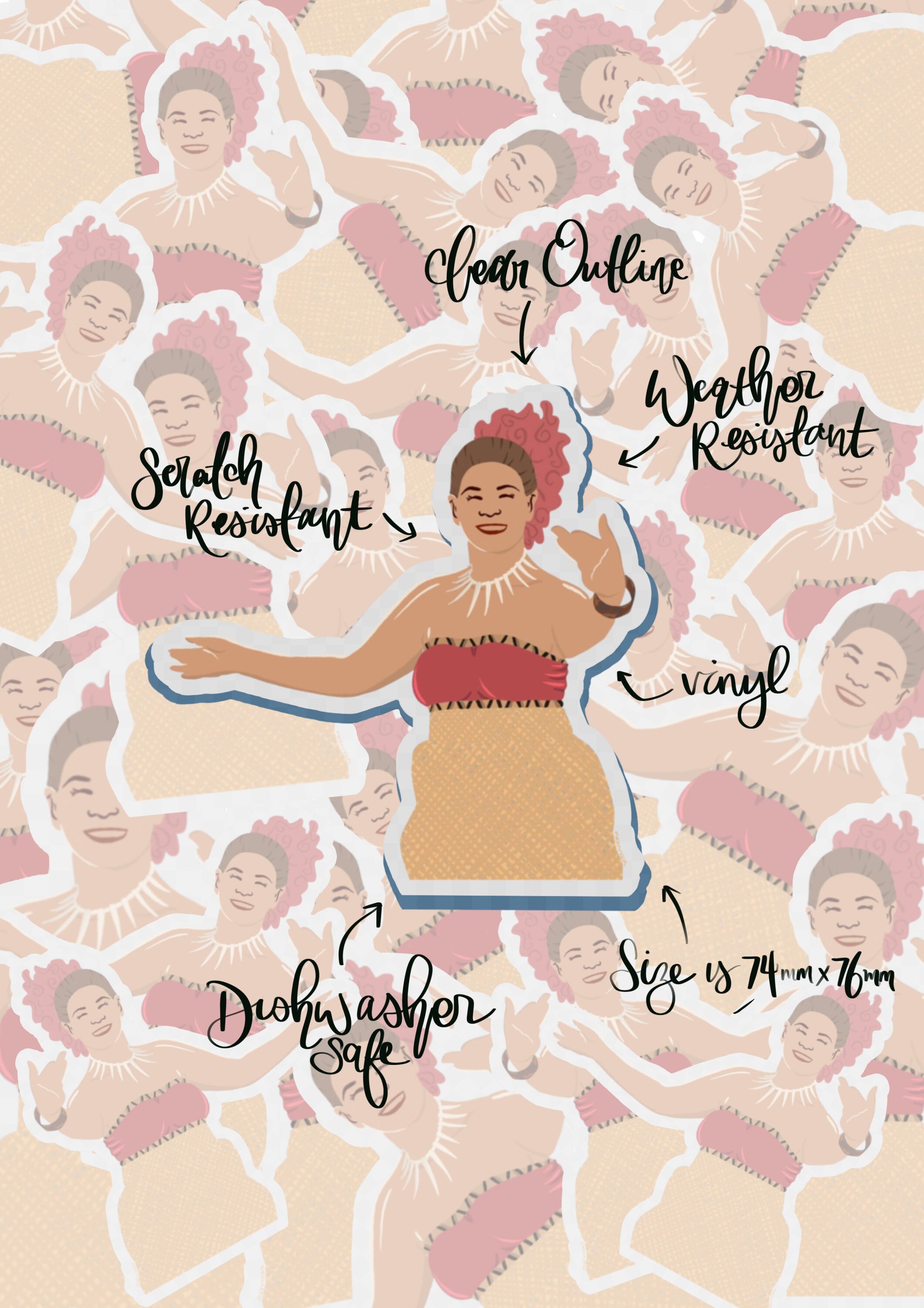 Samoan Mama Siva- STICKER - Etsy