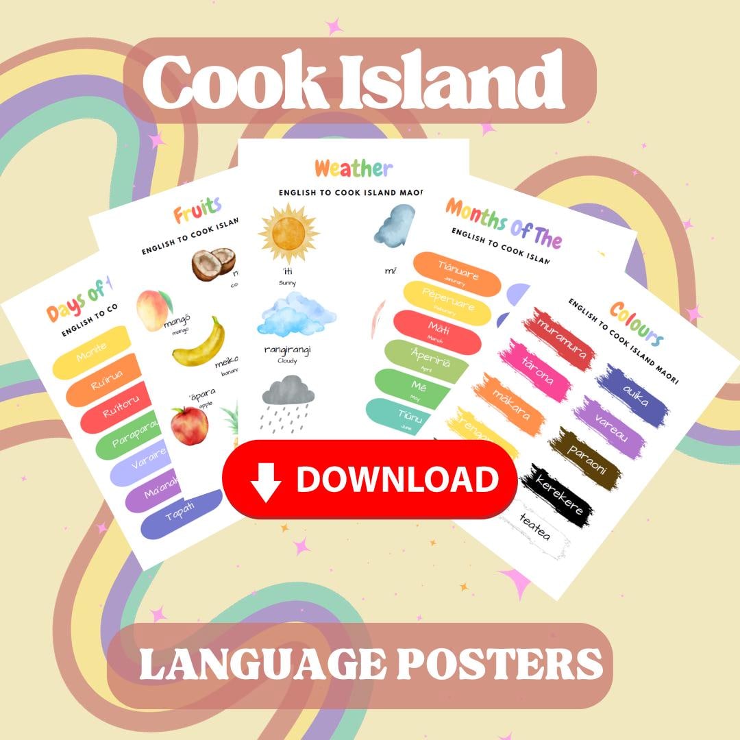 Cook Island Maori to English Language Posters - Etsy