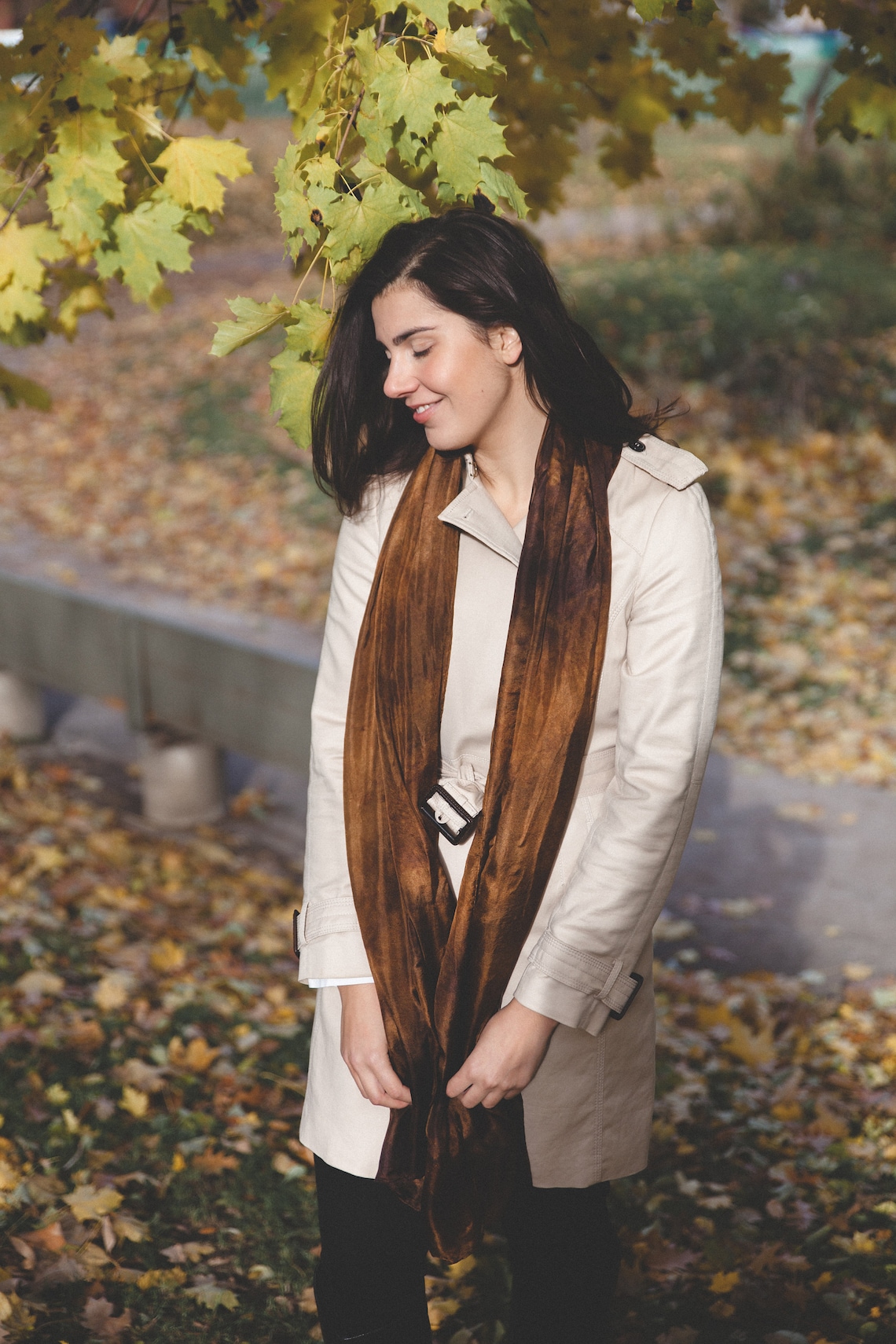 Brown silk scarf for women / brown silk shawl for women / | Etsy