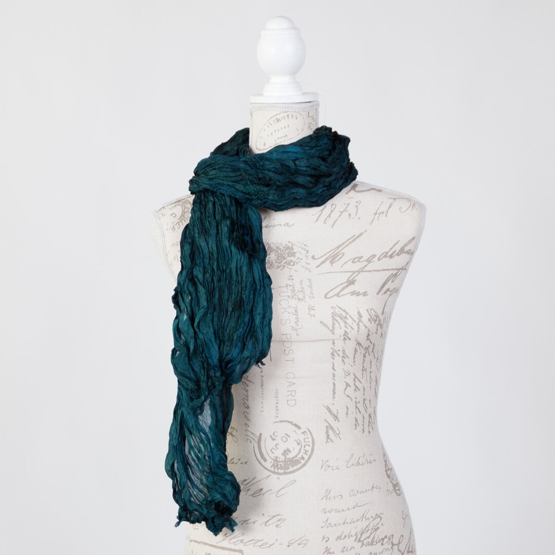 Forest Green Scarf, Dark Green Silk Scarf, Lightweight Scarf - Etsy