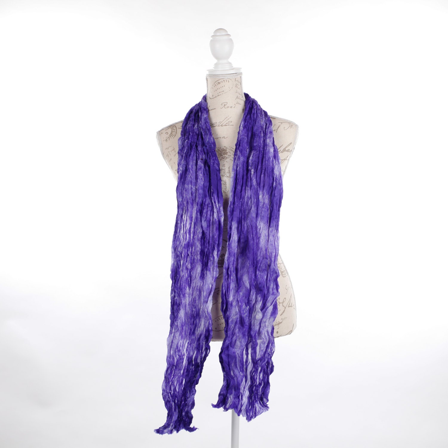 Violet gift scarf / boho violet scarf / ruffled silk scarf for | Etsy