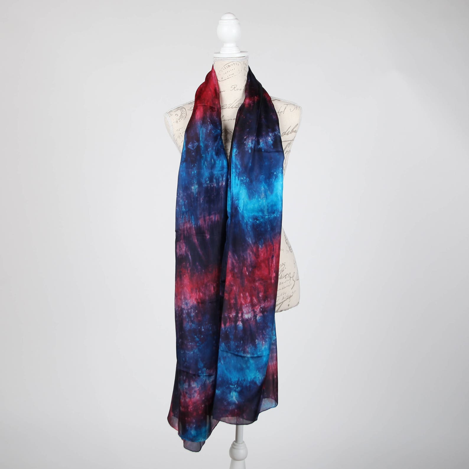 Long Multi Color Silk Scarf / Red and Blue Silk Shawl / Large - Etsy Canada