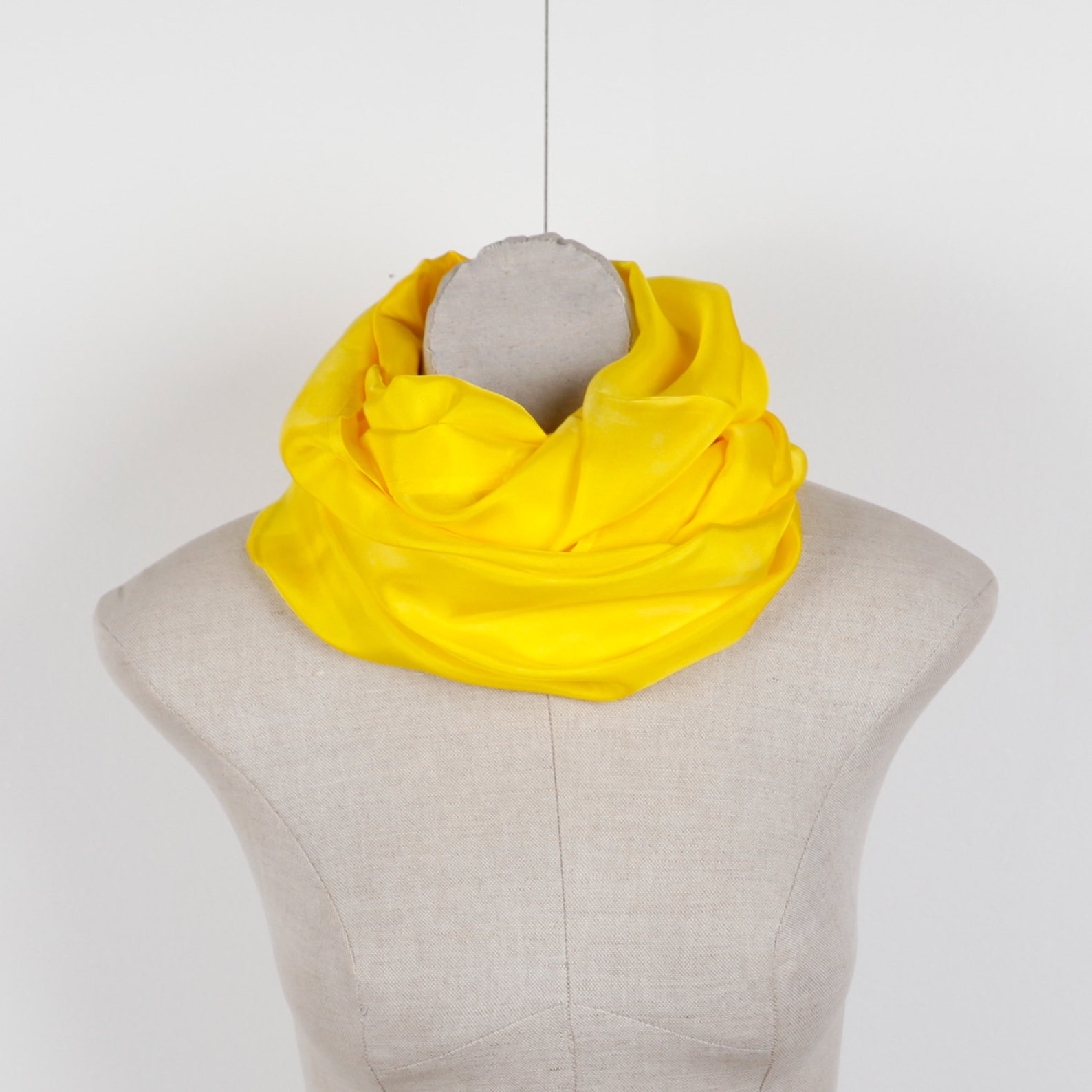 Infinity Yellow Silk Scarf for Women/ Lemon Yellow Silk Loop - Etsy