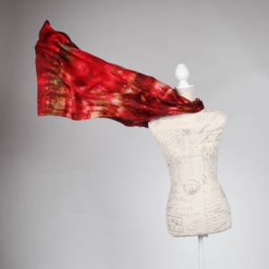 Trendy Red and Gold Circle Scarf / Red and Olive Silk Infinity Scarf ...