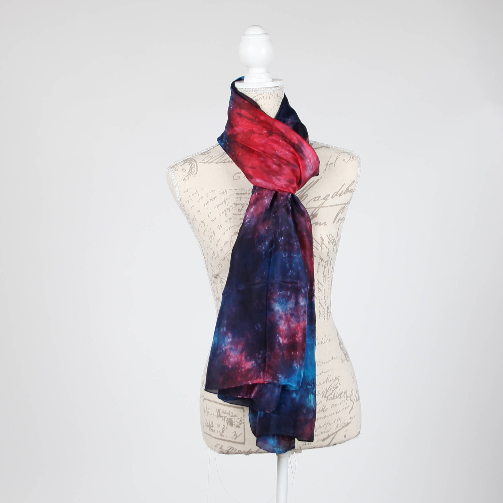 Long Multi Color Silk Scarf / Red and Blue Silk Shawl / Large - Etsy Canada