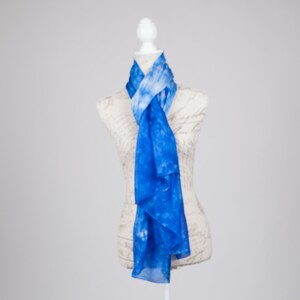 Bright Blue Silk Scarf / Magnificent Sapphire Blue Shawl / Blue ...